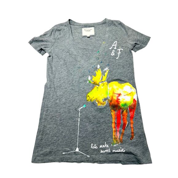 Abercrombie & Fitch | Tops | Y2k Abercrombie Fitch Moose Graphic Deep ...